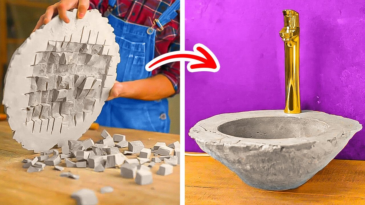 Awesome Concrete Crafts For Your Home And Backyard - YouTube
