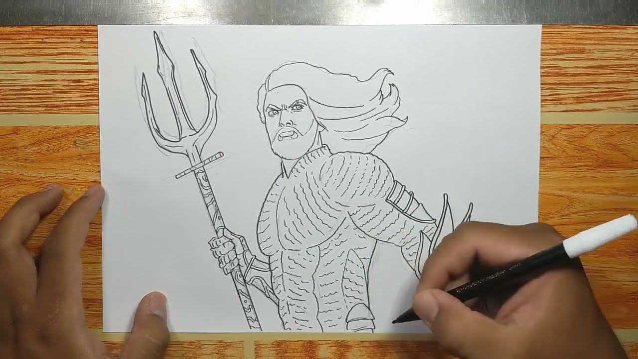 How to draw AQUAMAN step by step - YouTube
