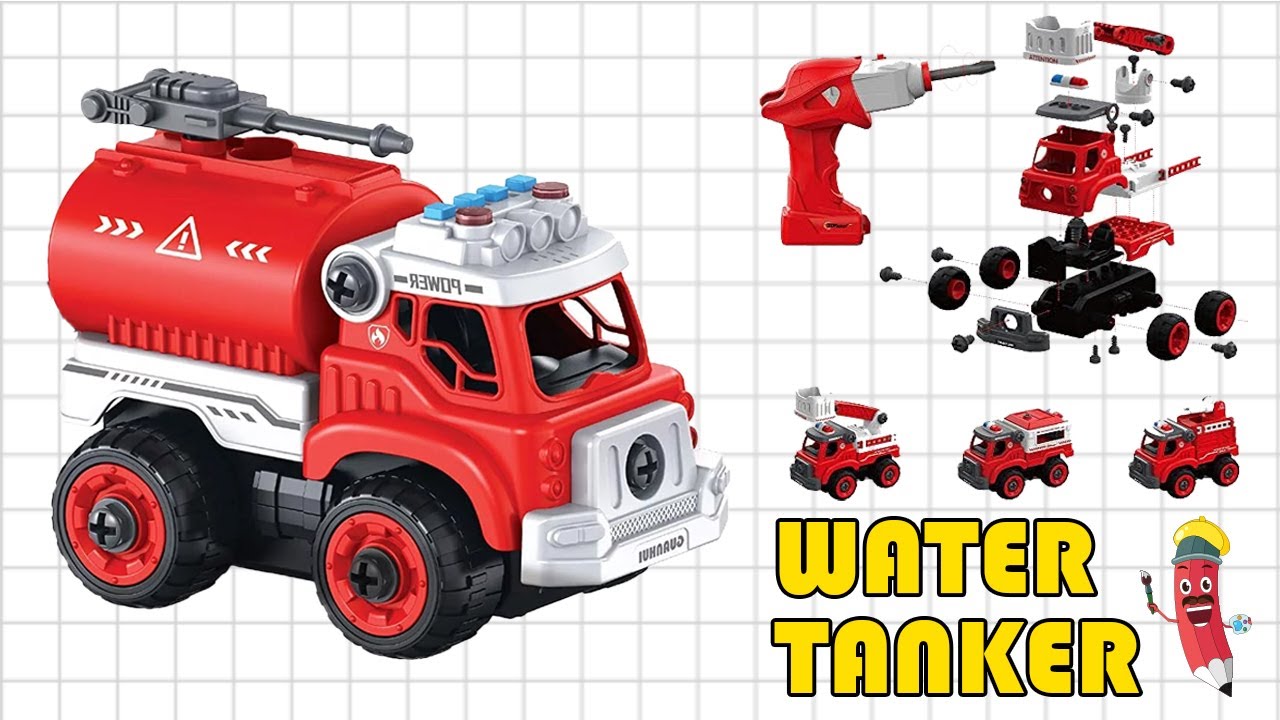 Best Learning DIY Assemble Fire Truck | WATER TANKER TRUCK | Learning ...