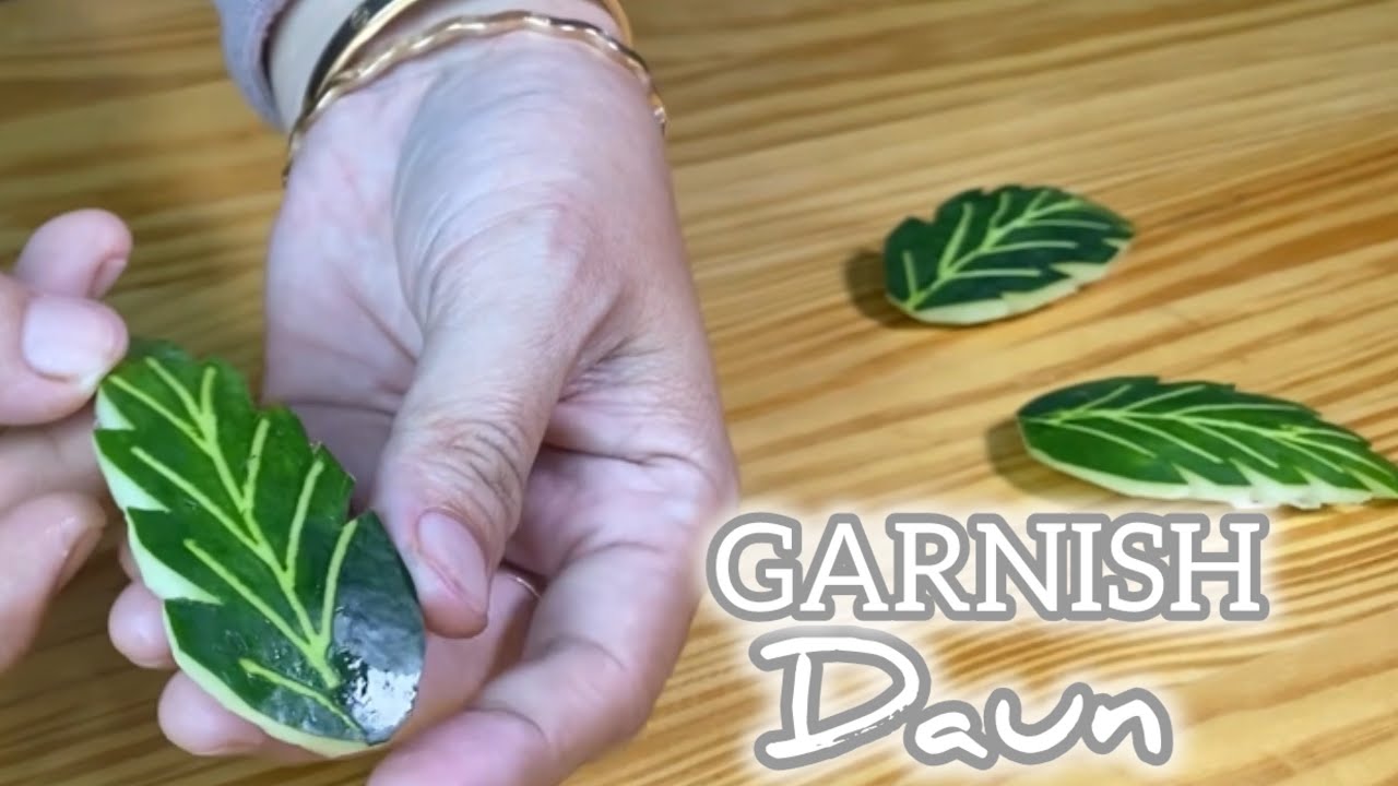 Garnish Daun Paling Mudah dan Simpel || hiasan tumpeng bentuk daun ...