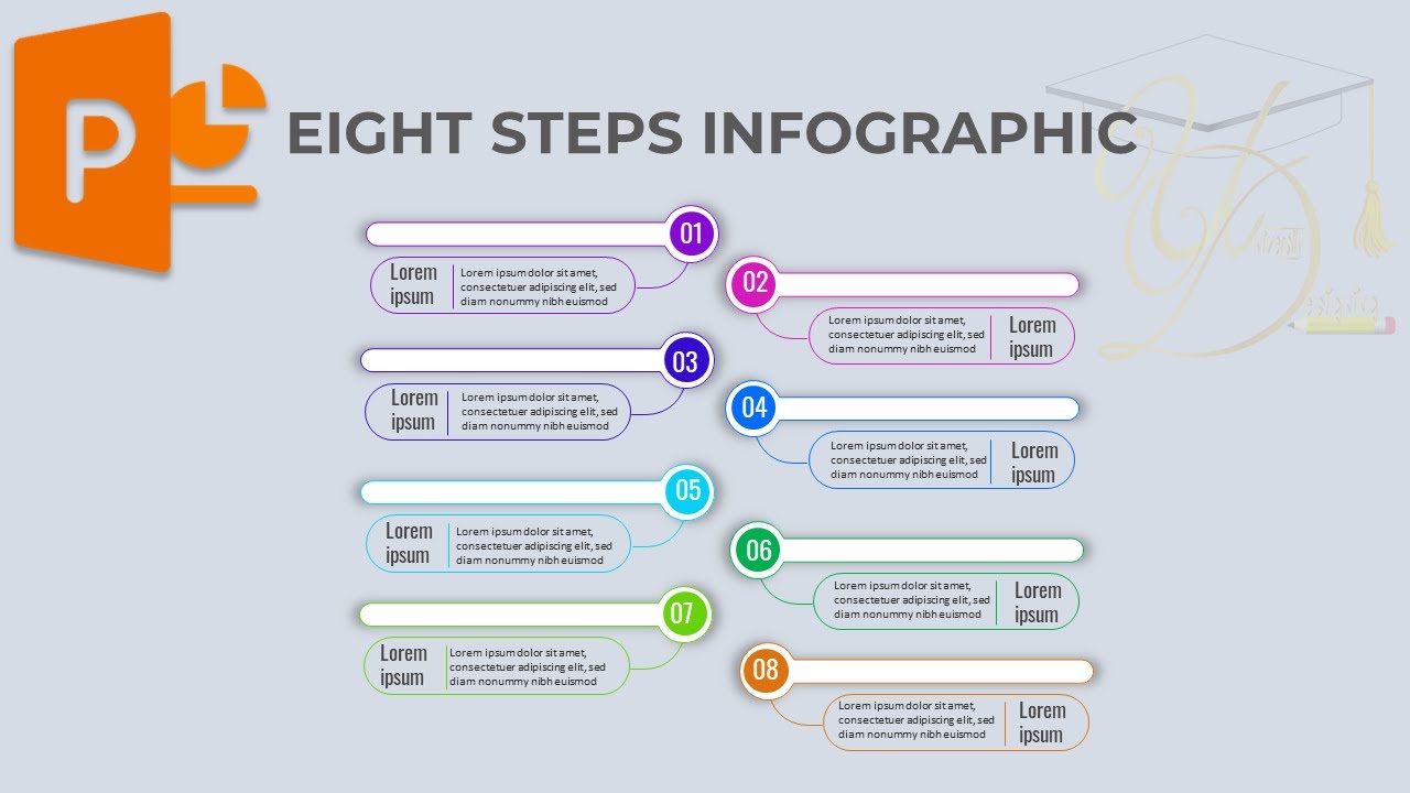design 8 steps infographic presentation slide in PowerPoint, tutorial ...