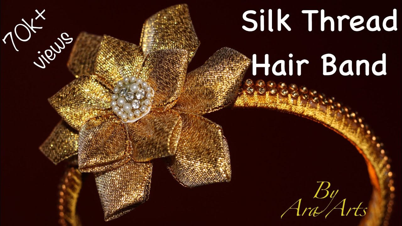 How To Make Silk Thread Hair Band for kids - YouTube