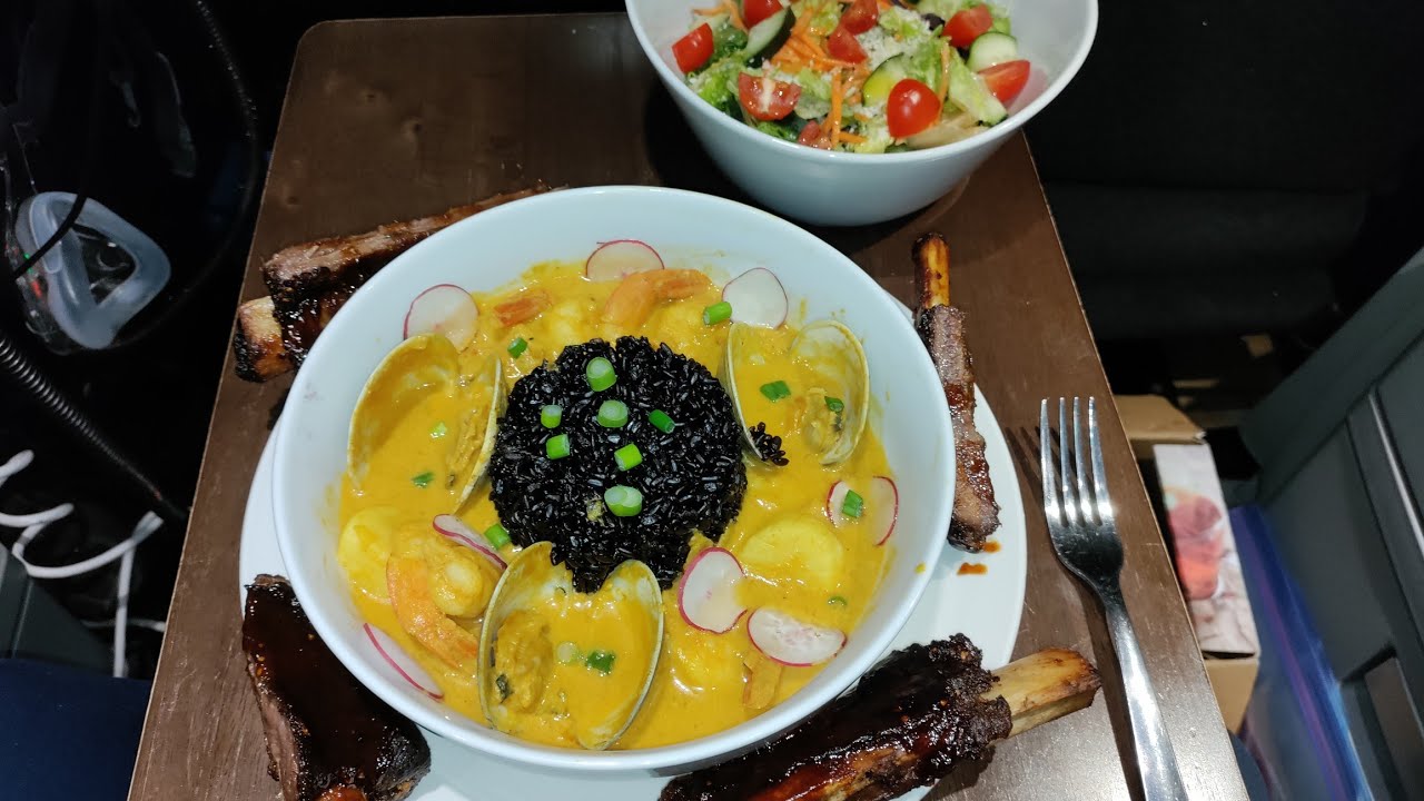 My Friday pick me up. Beef Ribs, Curry Clams, Shrimp and Scallops with ...