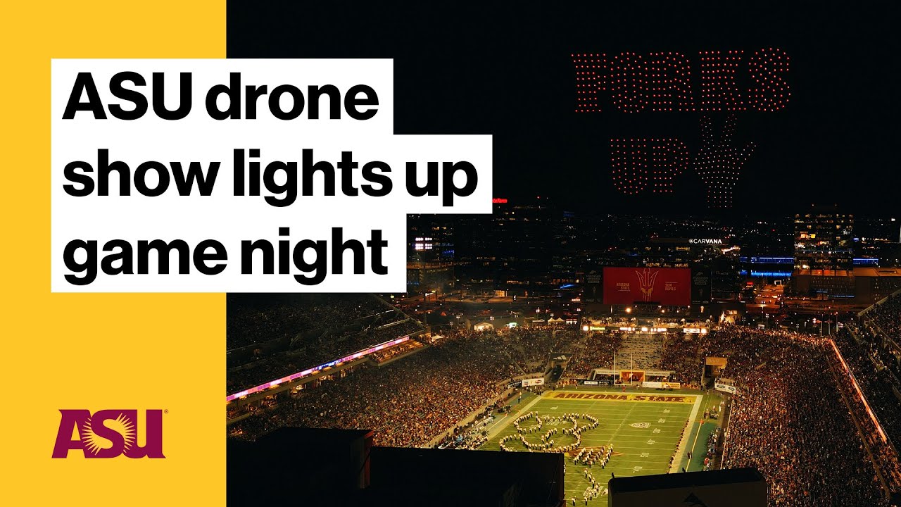 ASU drone show lights up game night: Arizona State University - YouTube
