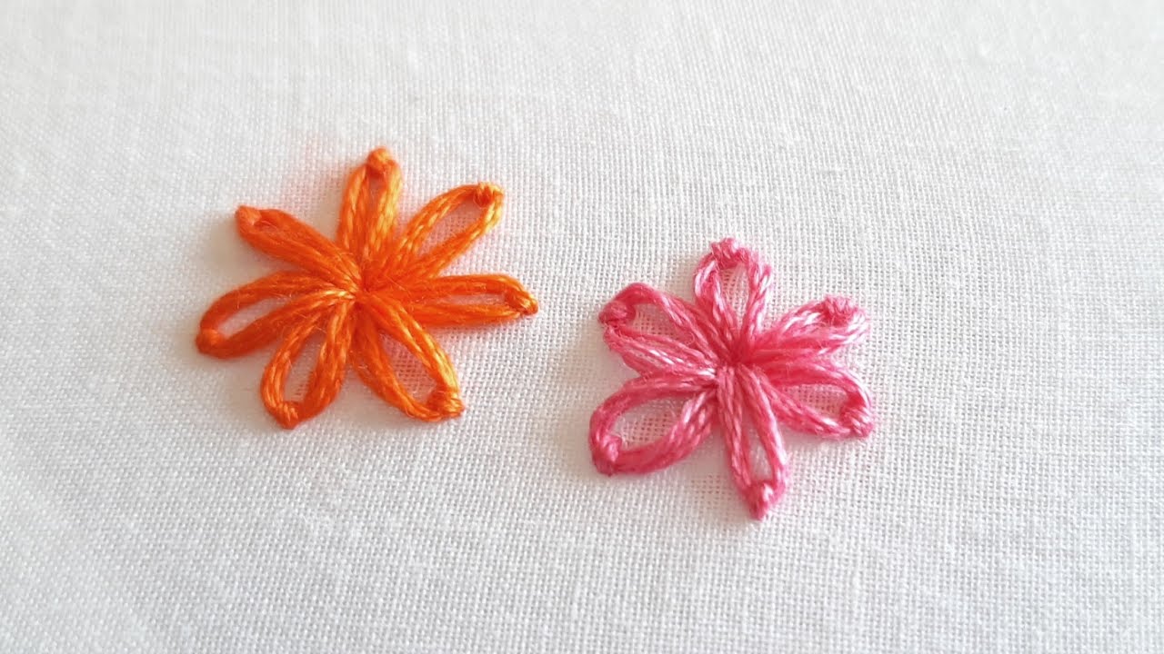 Lazy Daisy Stitch Flowers (Hand Embroidery Stitches) - YouTube