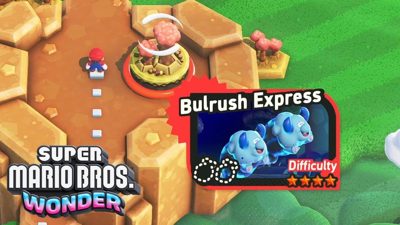 SUPER MARIO BROS. WONDER - How to complete BULRUSH EXPRESS Level 100% 🌟 ...