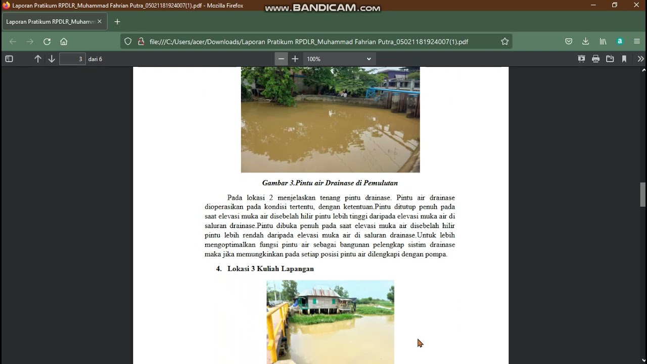 Laporan Kuliah Lapangan Rekayasa Pengairan dan Drainase Muhammad ...