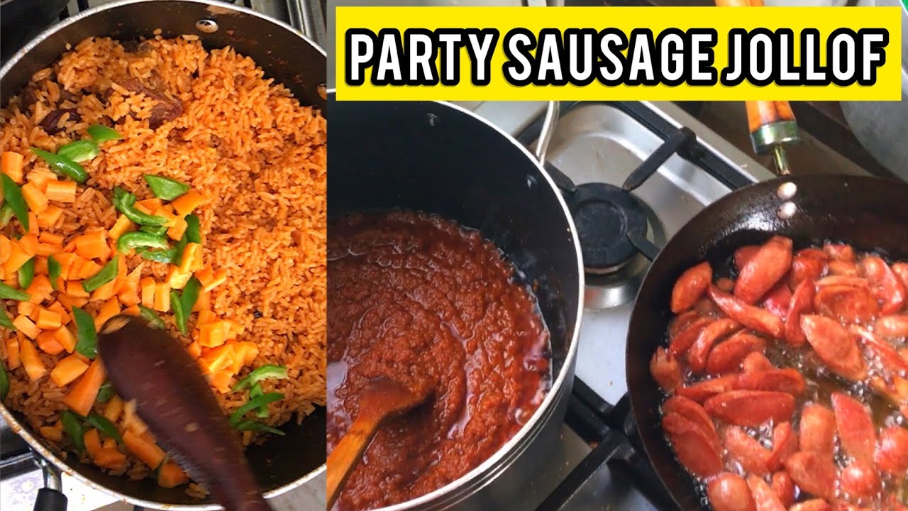 SIMPLE SPAG -SAUSAGE PARTY GHANA JOLLOF COOKING - YouTube