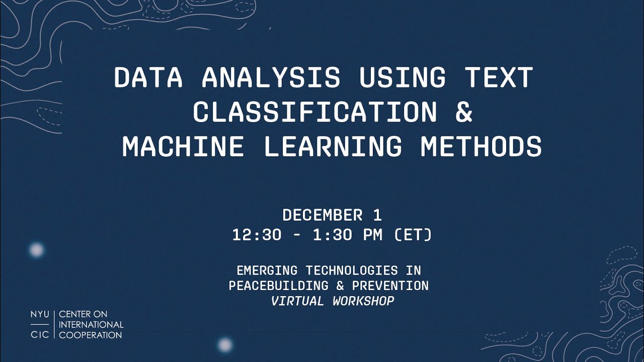 Data analysis using text classification and machine learning methods ...