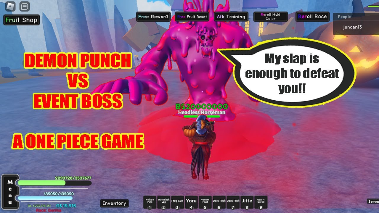 Venom + Poison Pink vs Event Boss | a one piece game - YouTube