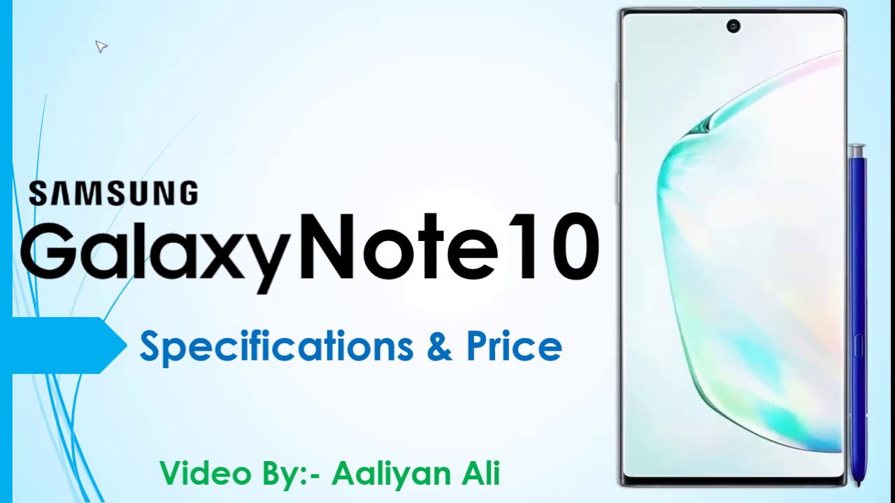 Samsung Galaxy Note 10 Specification & Price | Mobile Review | Aaliyan ...