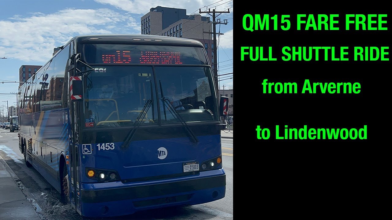 (FULL RIDE) On board 2021 Prevost X3-45 #1453 on the QM15 shuttle to ...