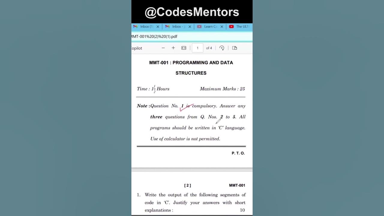 MSCMACS December 2022 Question paper solve MMT-001 #mmt001 #jpsir #ignou #mscmacs #programing ...