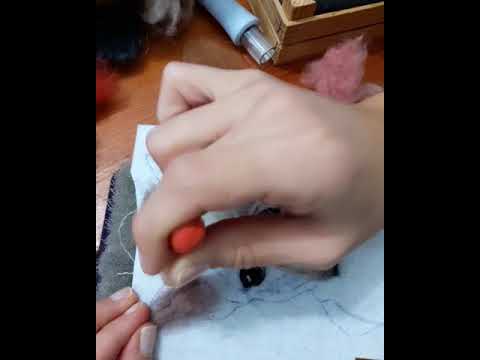 French bulldog  keçe iğneleme çalışması.