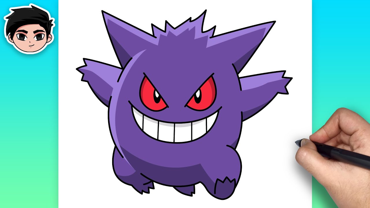 How To Draw GENGAR | Pokemon - For Beginners Easy Step By Step Tutorial ...