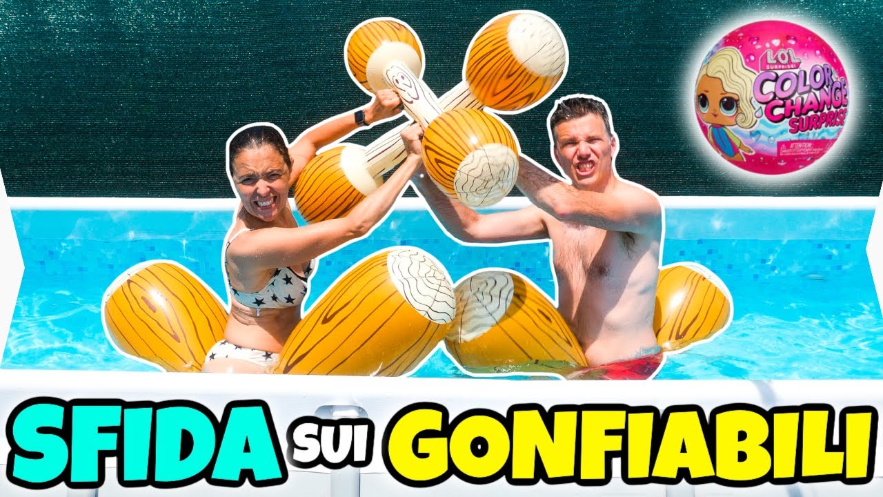 SFIDA SUI TRONCHI GONFIABILI in PISCINA per le LOL Surprise Cambia ...