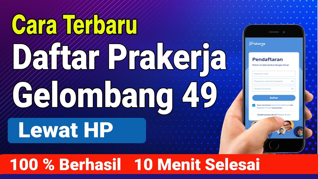 CARA MENDAFTAR PRAKERJA GELOMBANG 49 50 LEWAT HP - YouTube