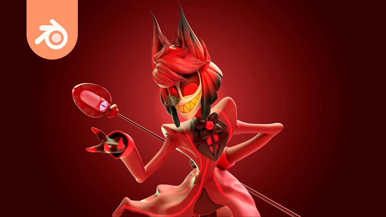Sculpt Alastor from Hotel Hazbin in Blender Time Lapse - YouTube