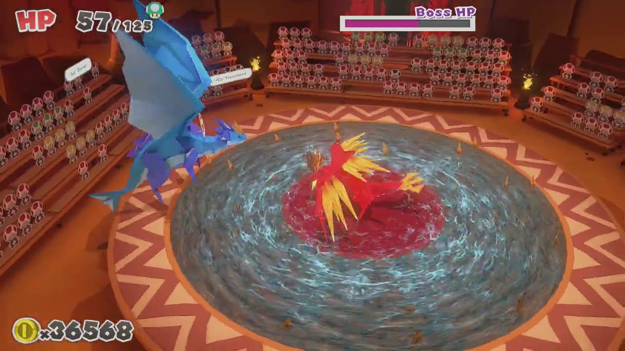 Fire Vellumental Boss Fight ! Nintendo Switch Paper Mario Origami King ...