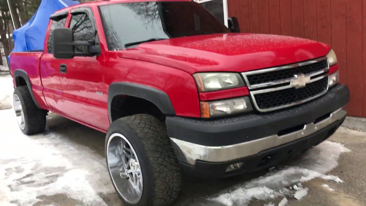 Lowered 4WD Duramax quick start up and exhaust - YouTube