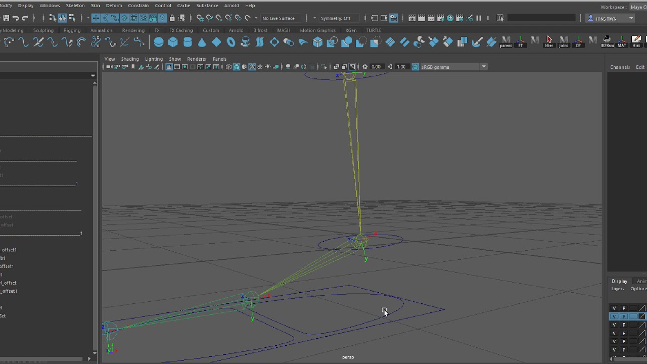 마야리깅 7. IK_R_Leg_ Rigging - YouTube