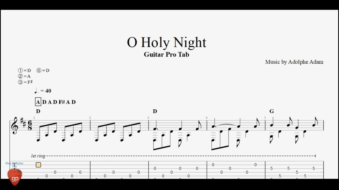 O Holy Night by Adolphe Adam - Guitar Pro Tab - YouTube