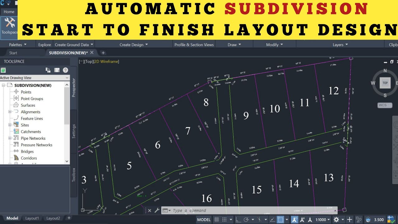How to Create Parcels and Subdivisions in Civil3D || Automatic ...