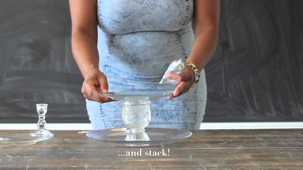 {DIY} Stackable Glassware: Cake Stand + Jewelry Organizer + Planter ...