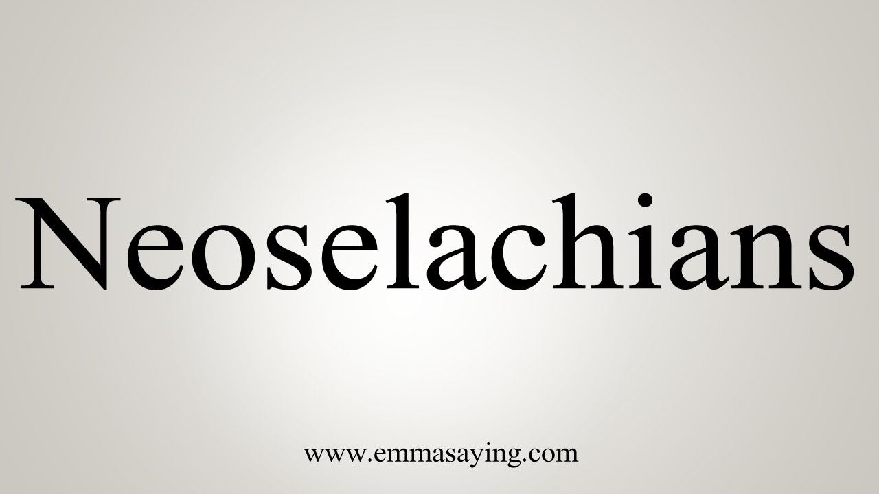 How To Say Neoselachians - YouTube