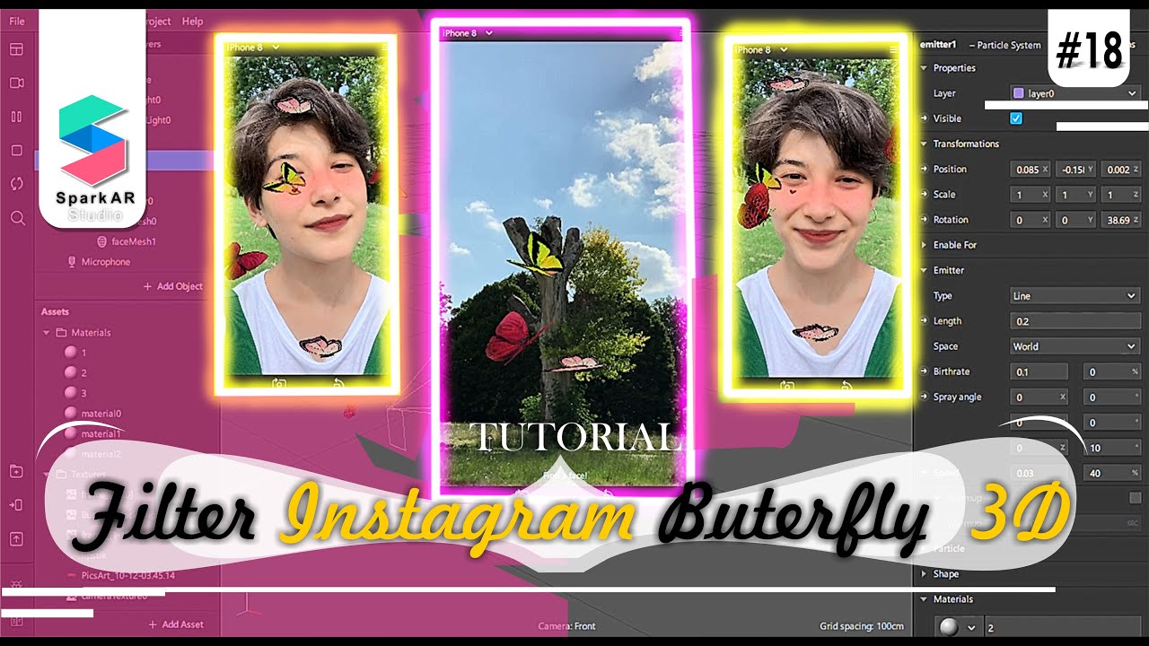 Tutorial Filter Instagram Butterfly 3D + Make Up // Flying Butterfly ...