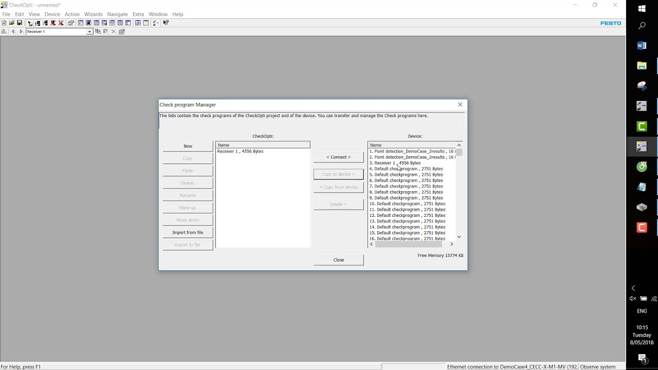 VISION - PLC FESTO CODESYS CHECK OPTI - VERSION1 - 8 / 5 / 2018 - YouTube
