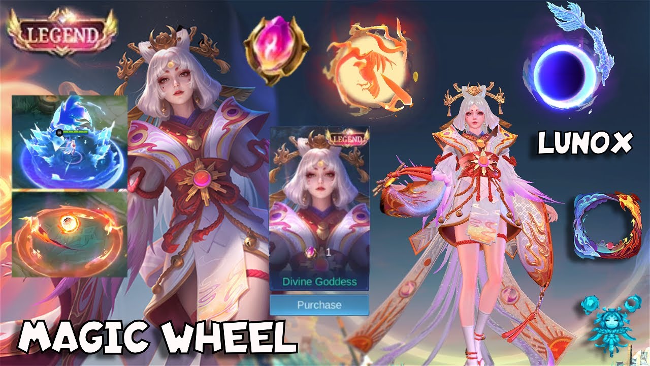 LUNOX DIVINE GODDESS LUNOX LEGEND SKIN LUNOX MAGIC WHEEL SKIN || MLBB ...