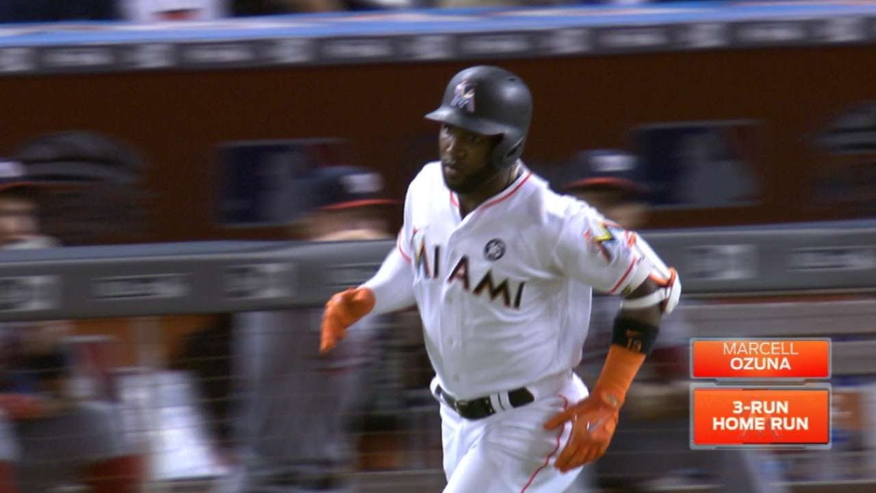 8/1/17: Ozuna, Dietrich rally Fish in 5th to top Nats - YouTube