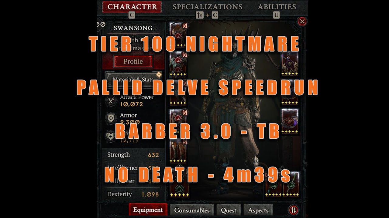 Rogue T100 - Pallid Delve - 4min39s - No Death - Diablo 4 - YouTube