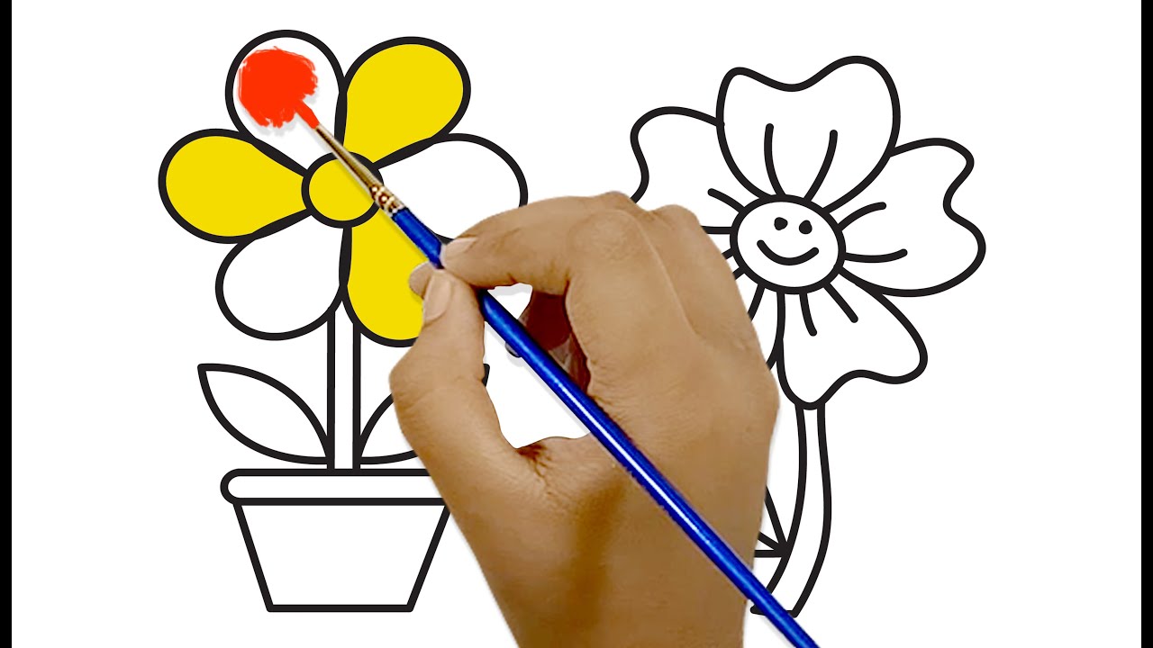 Flower drawing | how to draw flower | learn drawing for kids | learn ...