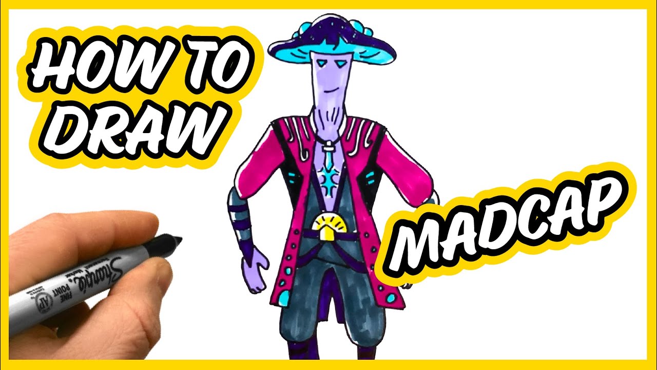 How To Draw Madcap | Fortnite Skin | Step by Step Drawing Tutorial ...