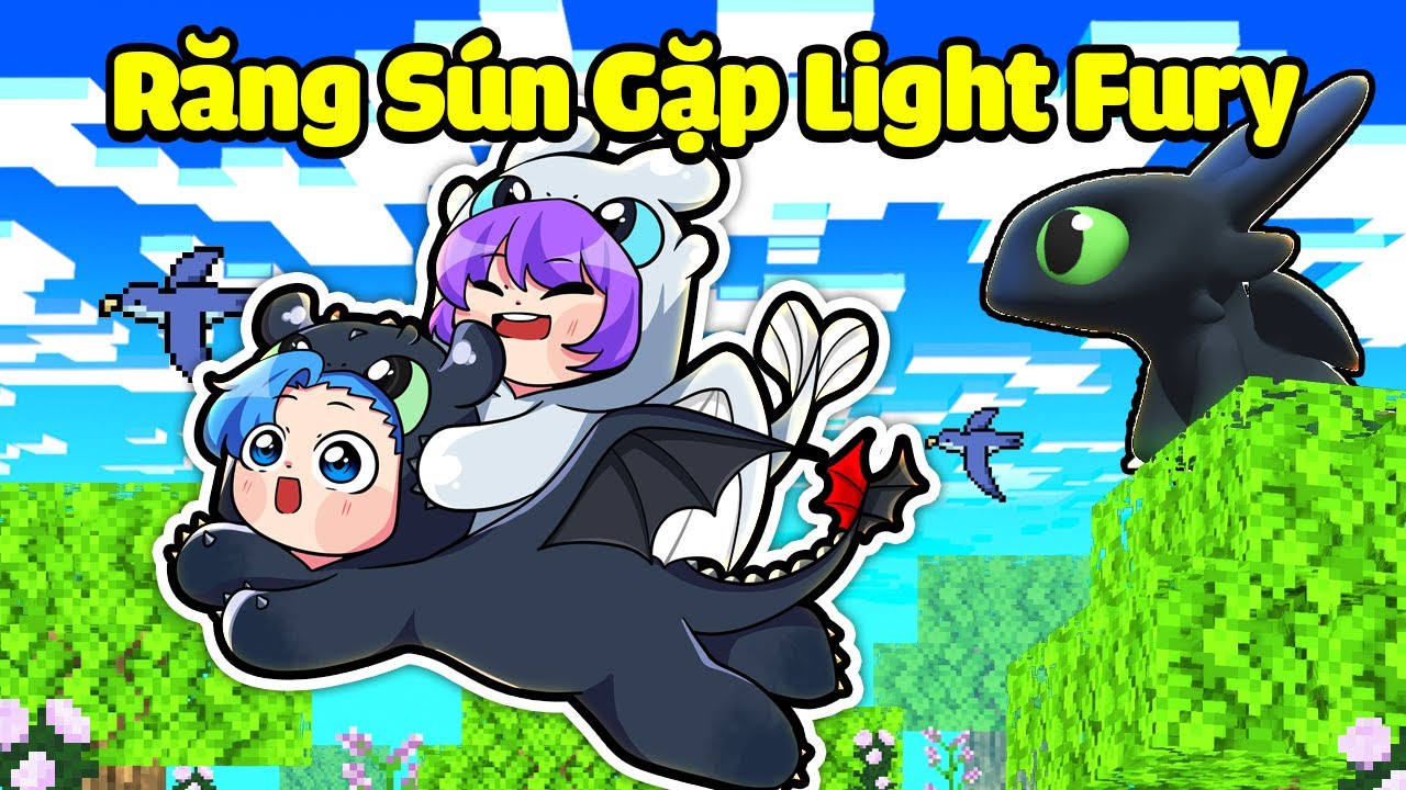 HUY NOOB RĂNG SÚN GẶP ĐƯỢC LIGHT FURY TRONG MINECRAFT*LIGHT FURY NABEE ...