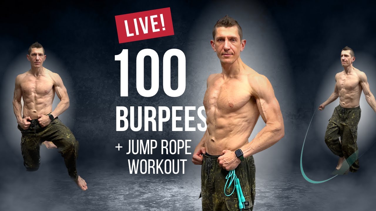 Jump Rope + 100 Burpees Blast 🔥 Live Workout for All Levels - YouTube