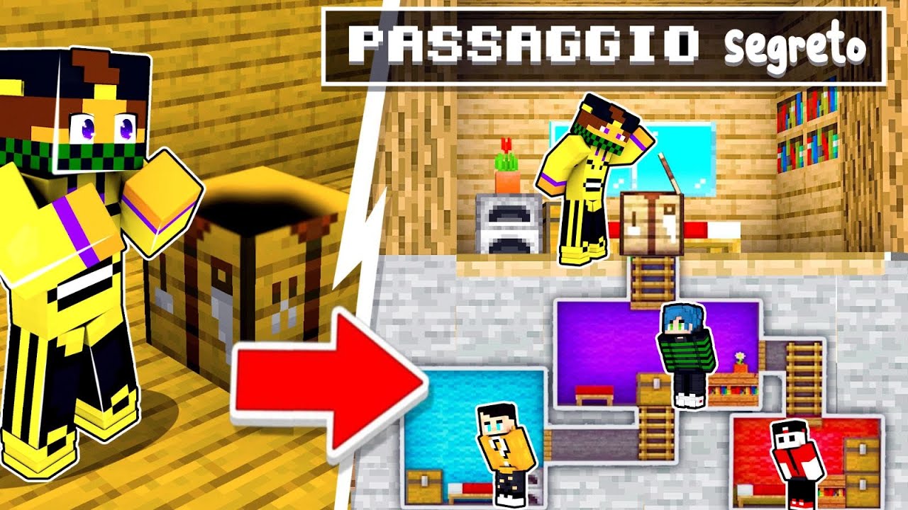 GIOCO A NASCONDINO coi PASSAGGI SEGRETI su MINECRAFT - YouTube