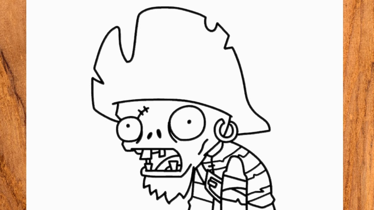 How to draw Zombie - Swashbuckler from Plants vs Zombies 2 pvz - YouTube