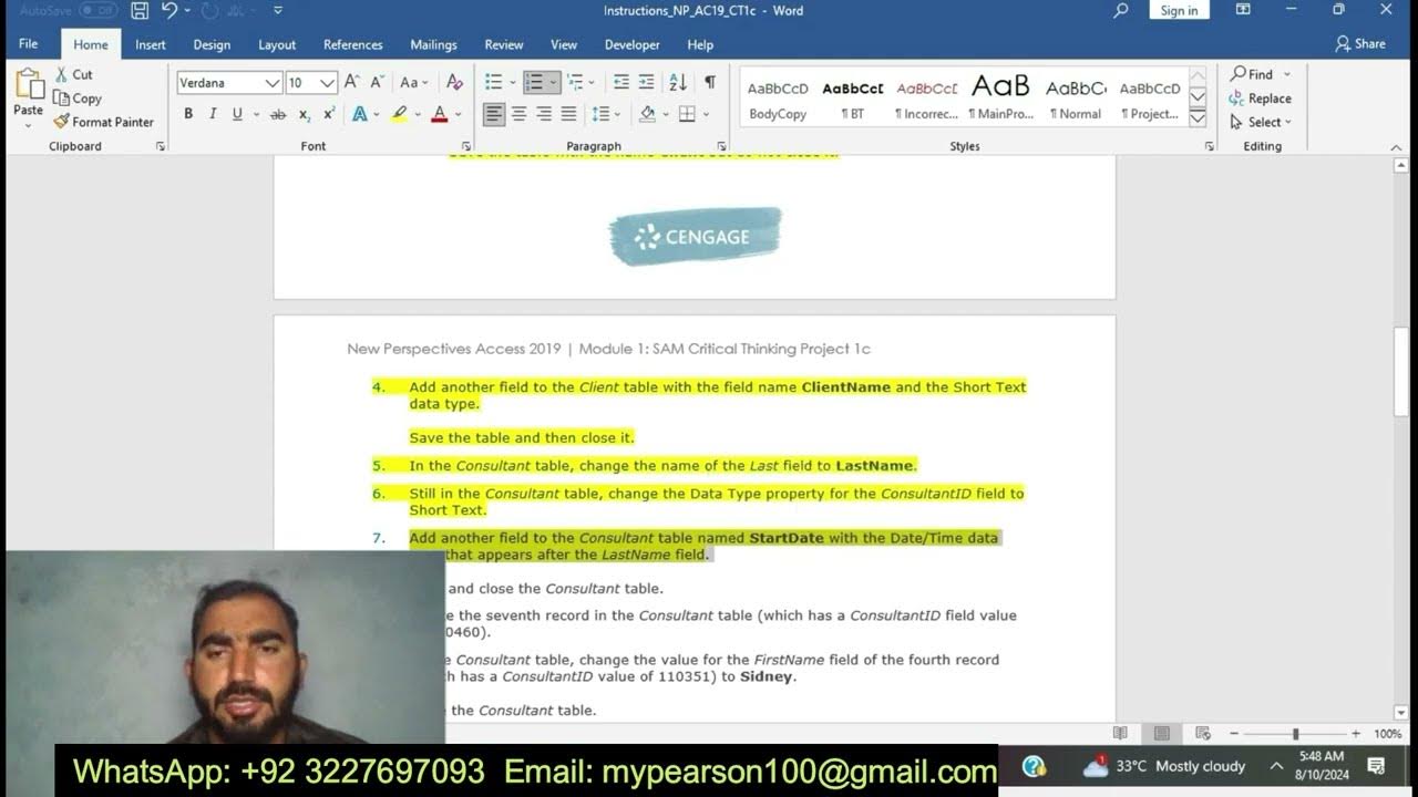 Access 2019 Module 1 SAM Critical Thinking Project 1c | Module 1 SAM ...