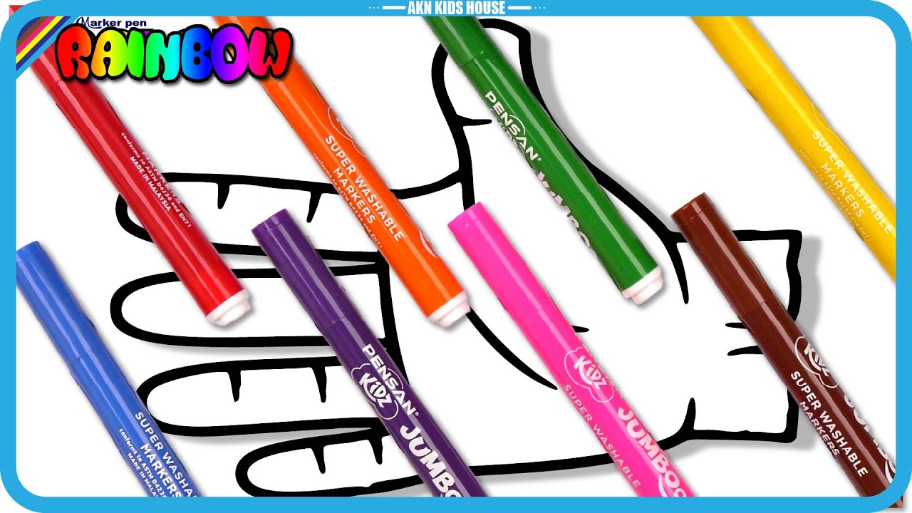 ( Shapes ) Hand and BIG Marker Pencil Coloring / Drawing Hand / Akn ...