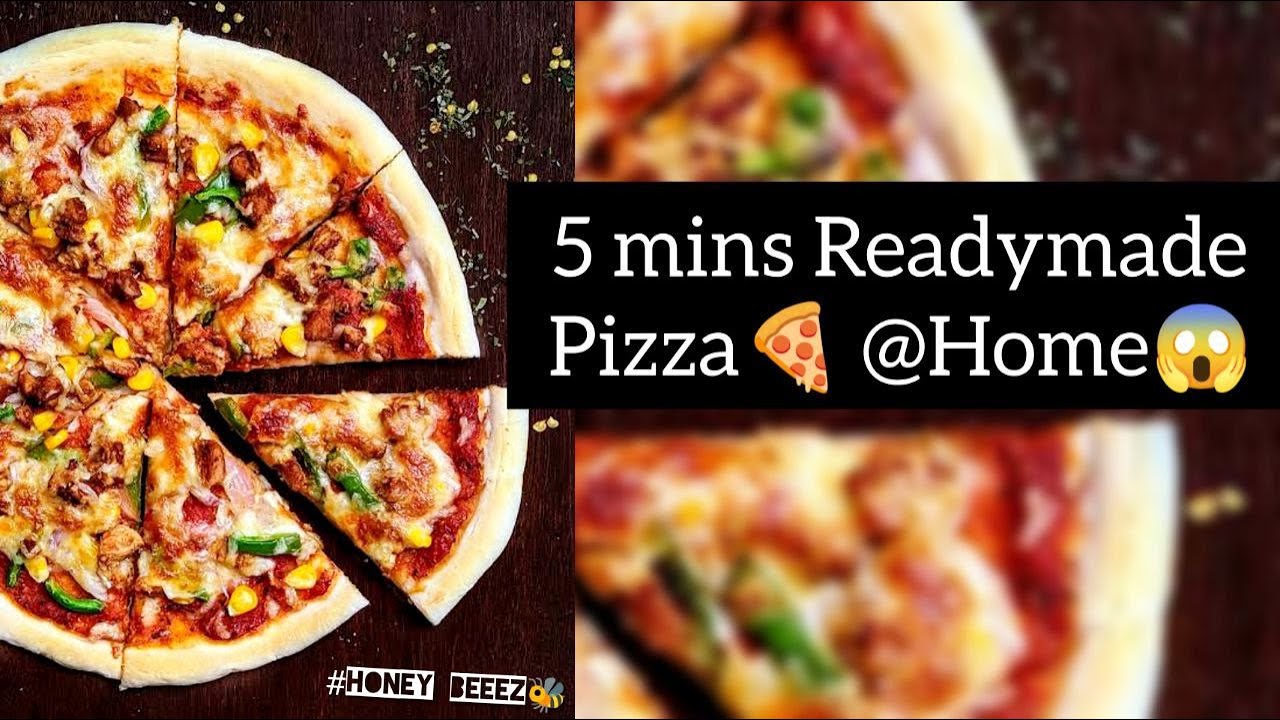 how to make 5mins readymade pizza at home| how to make pizza without ...
