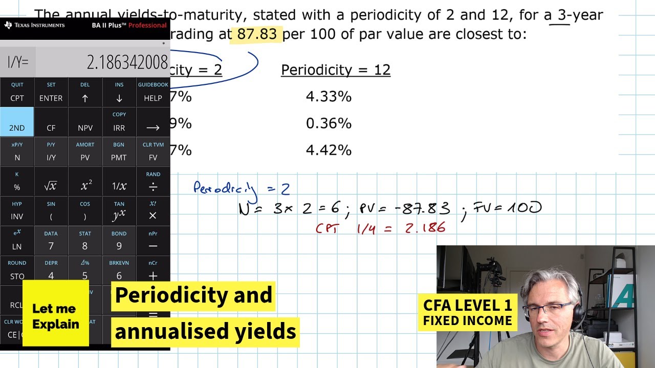 Periodicity and annualised yields (for the CFA Level 1 exam) - YouTube