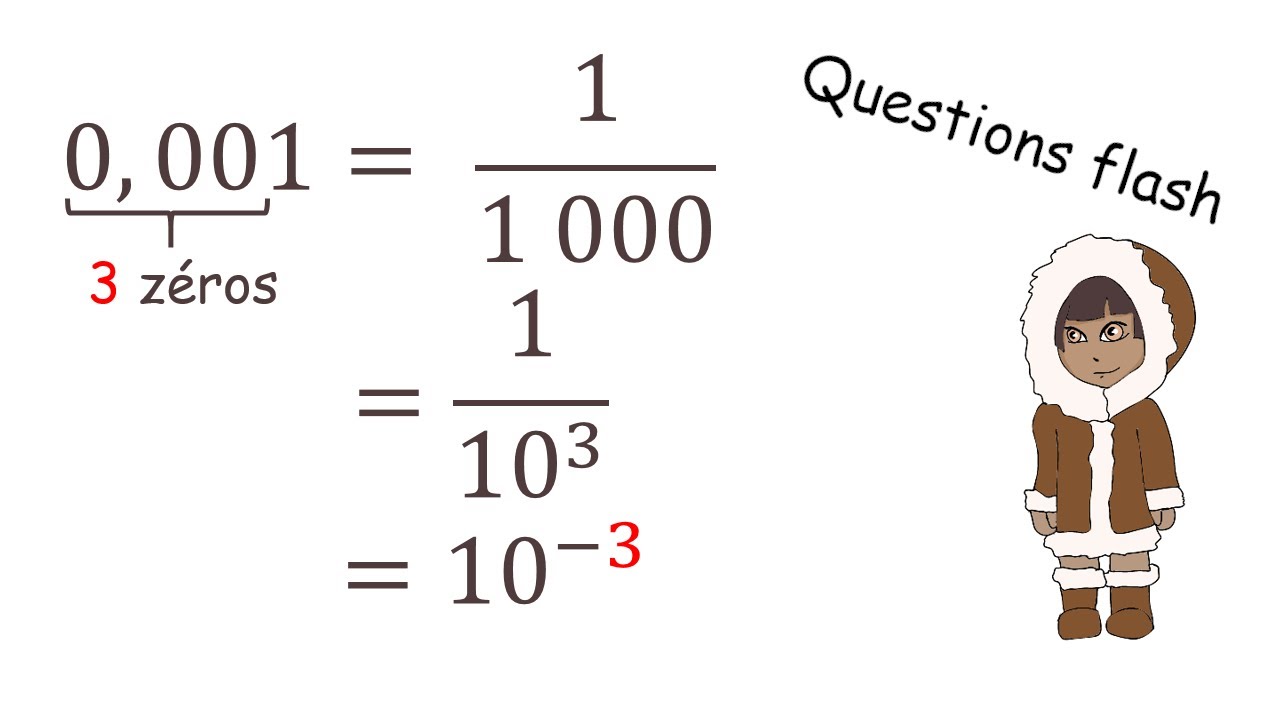 Puissances de 10 d'exposant négatif - Questions flash - YouTube