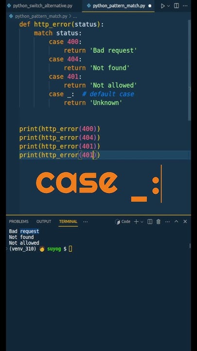 46 - MUST KNOW! Structural Pattern Matching in Python! #python # ...