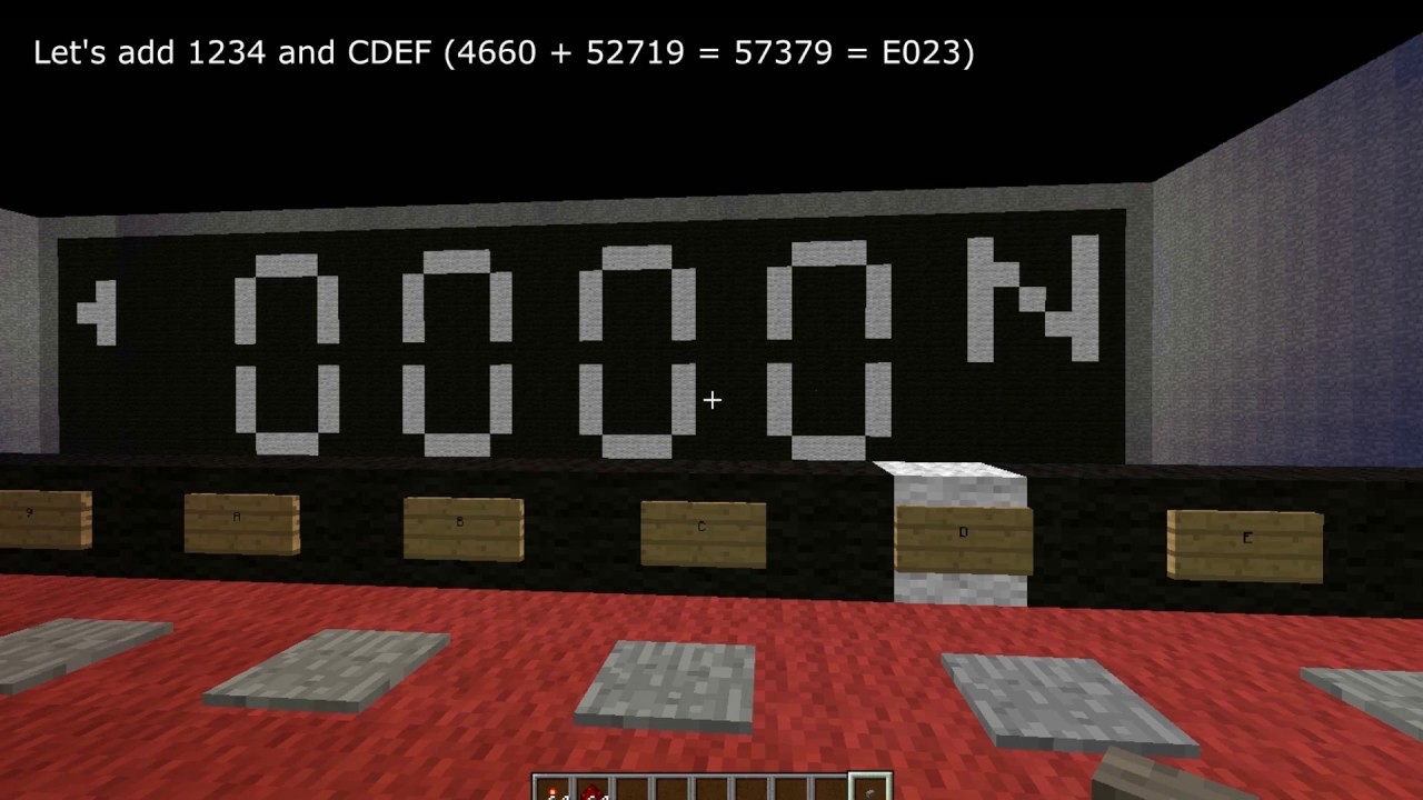 Minecraft: Redstone Computer : LS3 - 16-bit addition - YouTube