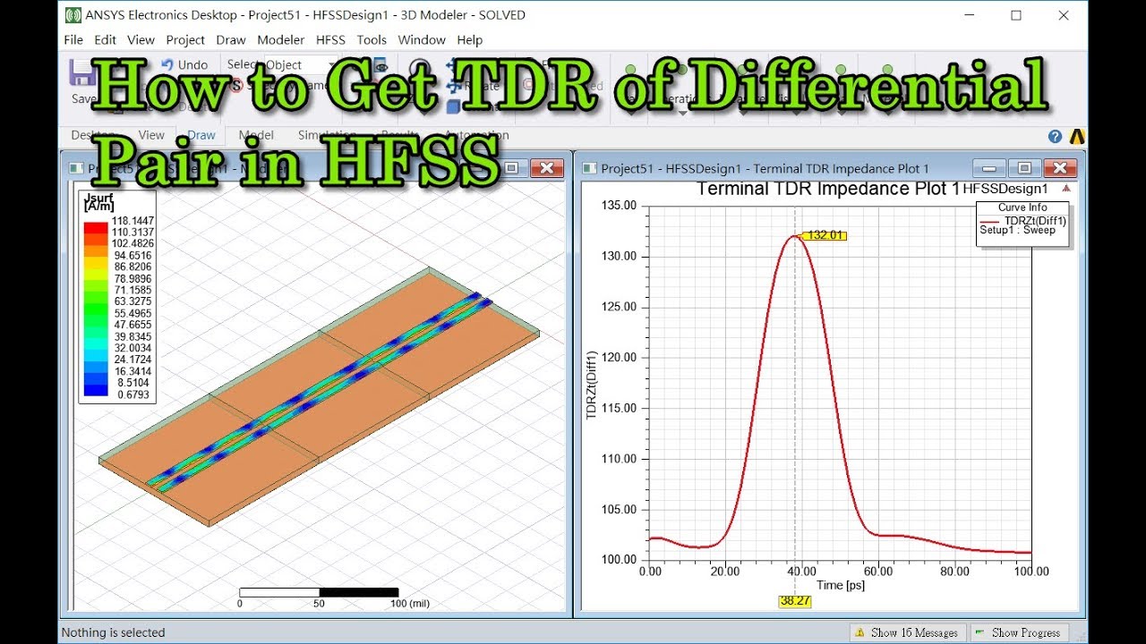 How to get TDR of Differential Pair in HFSS - YouTube