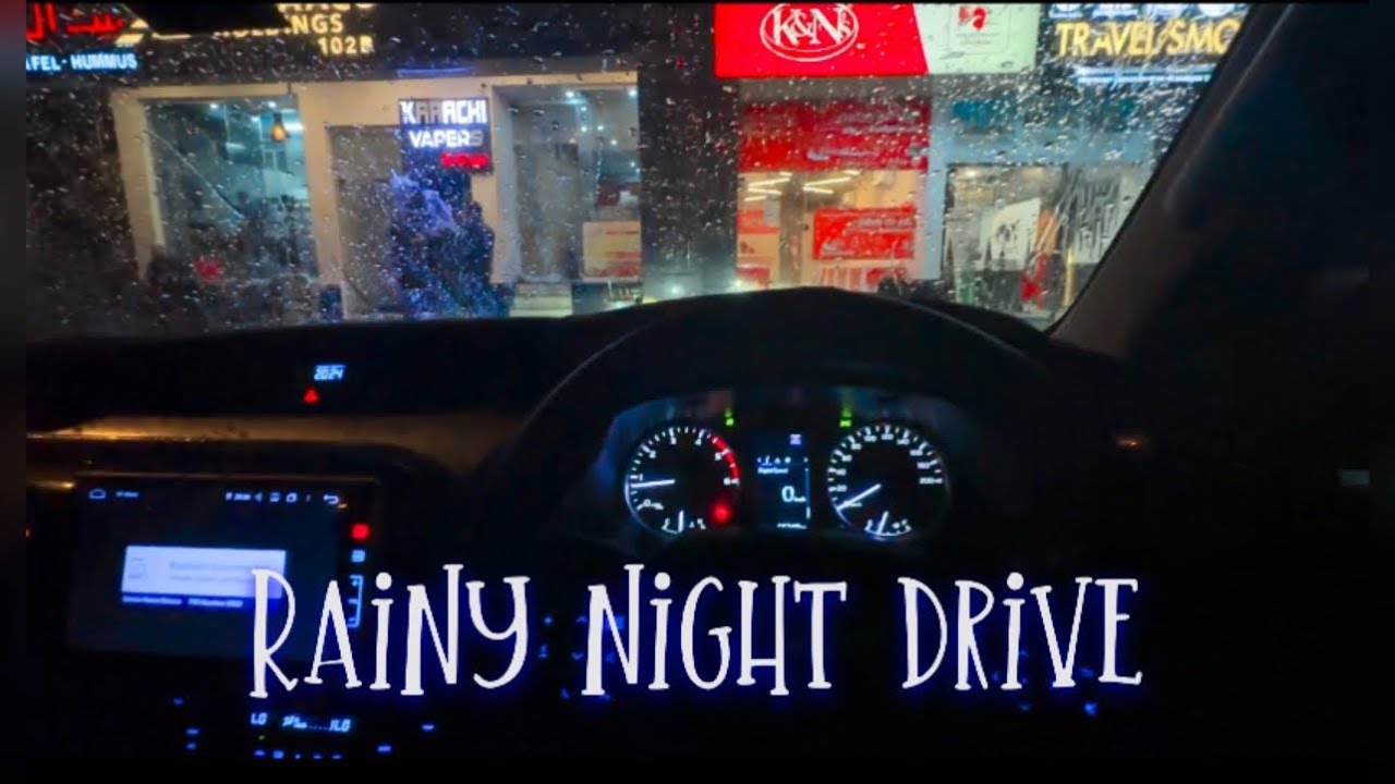 Rainy night drive | POV Bahria town karachi - YouTube