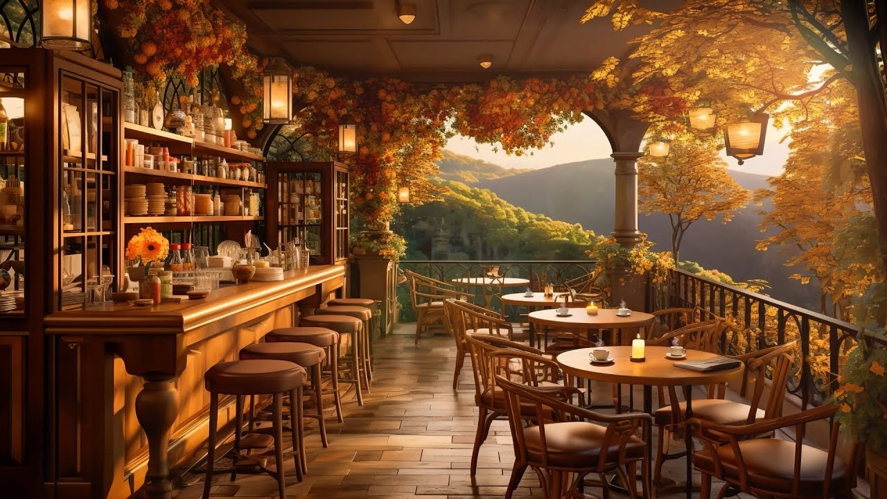 Jazz Relaxing Music in Fall Morning Coffee Shop Ambience ☕ Smooth Piano ...